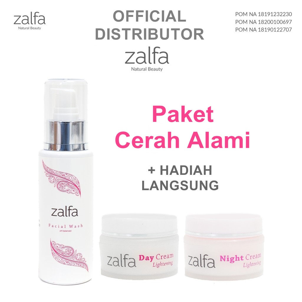Jual Zalfa Natural Skincare Lightening Series Mencerahkan Wajah ...