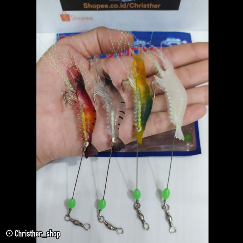 Jual Umpan Soft Lure Udang BOOMER Isi 4 / Umpan Pancing Fishing Lure ...