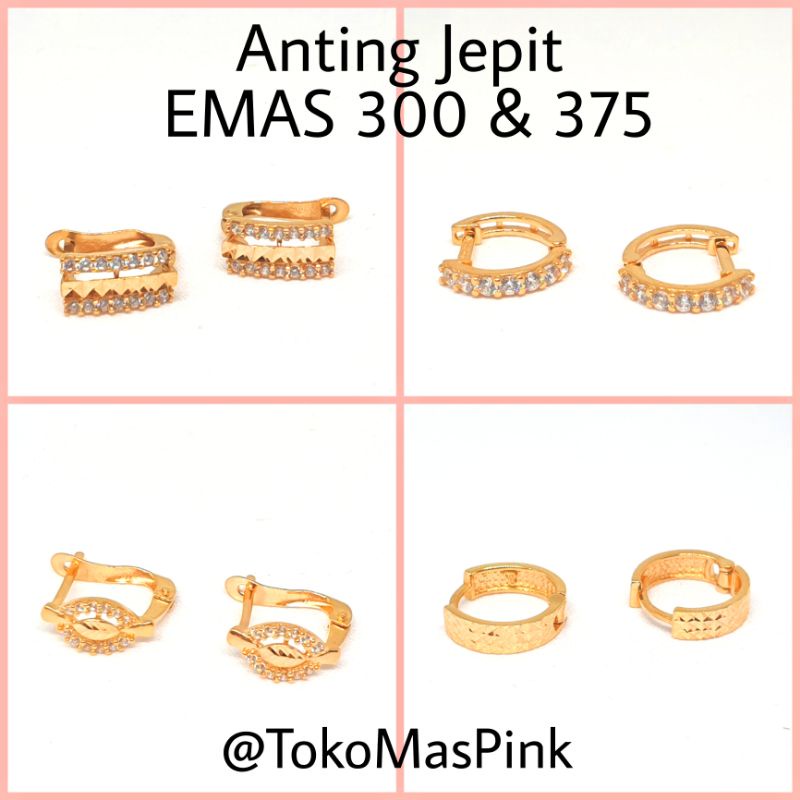 Jual Anting Jepit EMAS 300 - 375 / 6 - 8K ( TOKO MAS LIA GOLD BEKASI ) EA 201 - 220 | Shopee ...