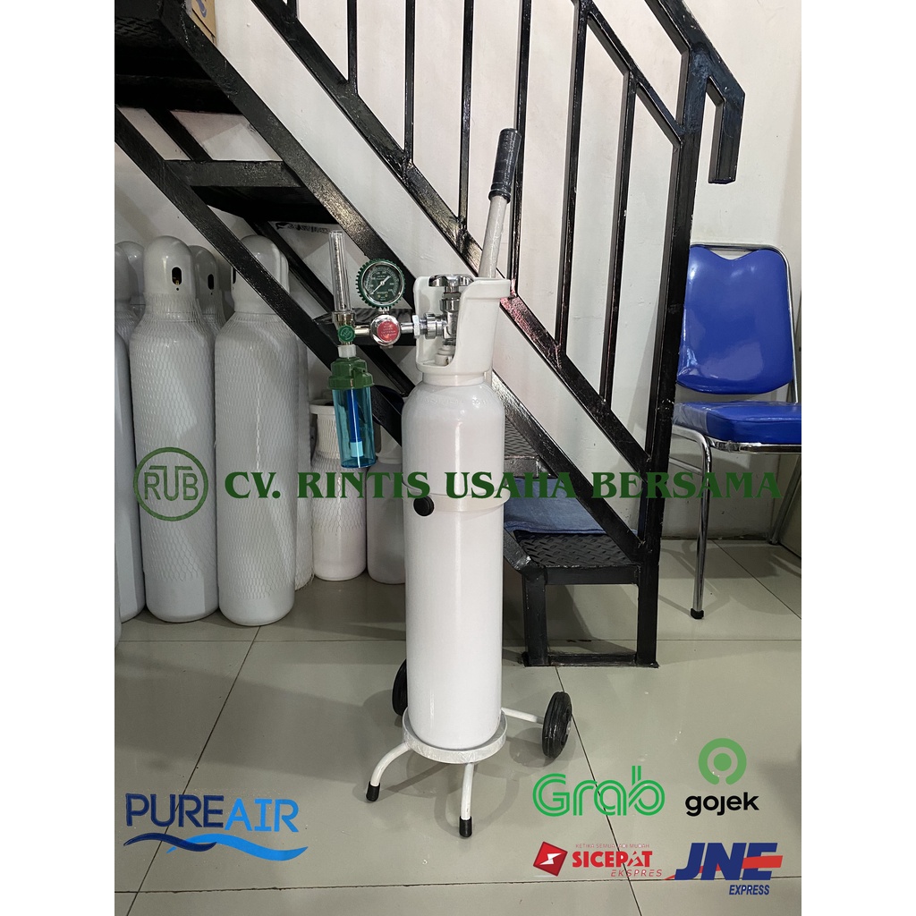 Jual Tabung Oksigen 1m3 lengkap (tabung, regulator, selang, isi, dan troly) | Shopee Indonesia