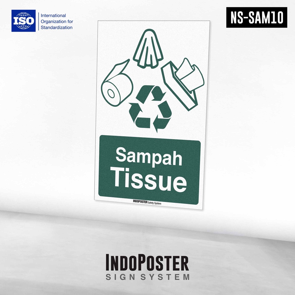 Jual Stiker Safety Sign Rambu K3 ISO Sampah Tisu | Shopee Indonesia