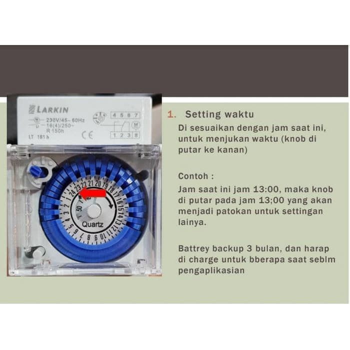 Jual Timer Analog 24 Hour Battery Backup LT-181H Larkin | Shopee Indonesia