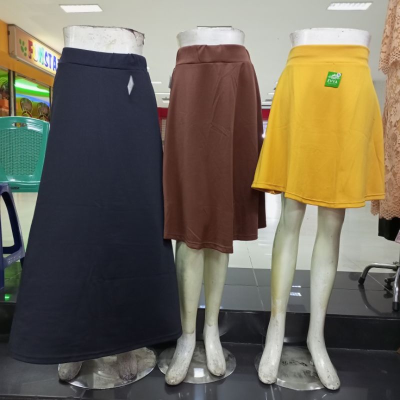Jual rok scuba pendek panjang hitam polos model A panjang 3/4 7/8 7/9 ...