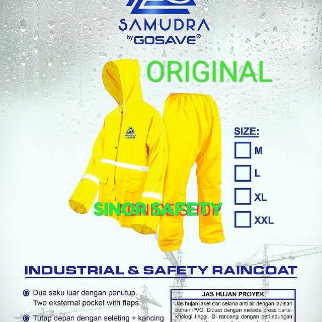 Jual Baju Jas Hujan Safety Kuning ORIGINAL Samudra Raincoat Jaket ...