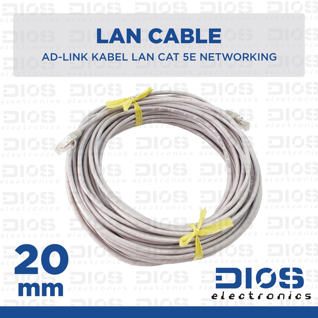 Jual Kabel LAN RJ45 Cat 5e 20 Meter UTP AD-LINK Networking Data Siap Pakai | Shopee Indonesia