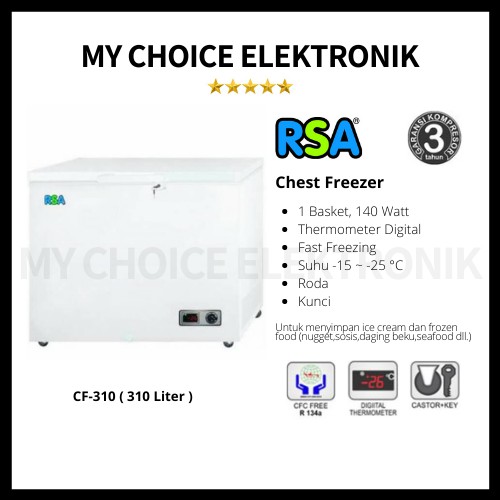 Jual RSA Chest Freezer CF-310 / CF-310Q / CF-310 Q | Shopee Indonesia