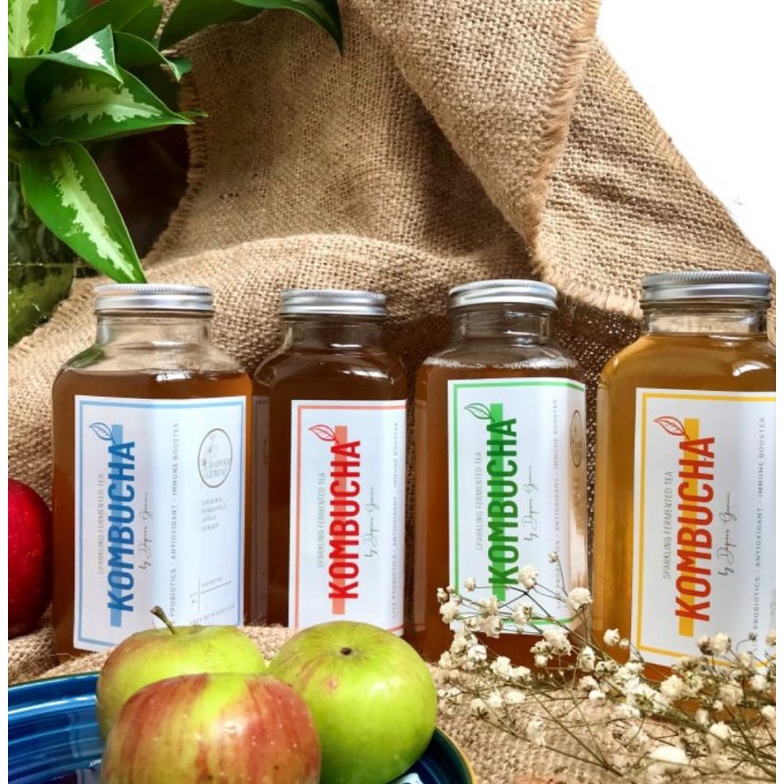 Jual kombucha teh fermentasi Probiotic Drink-botol kaca | Shopee Indonesia