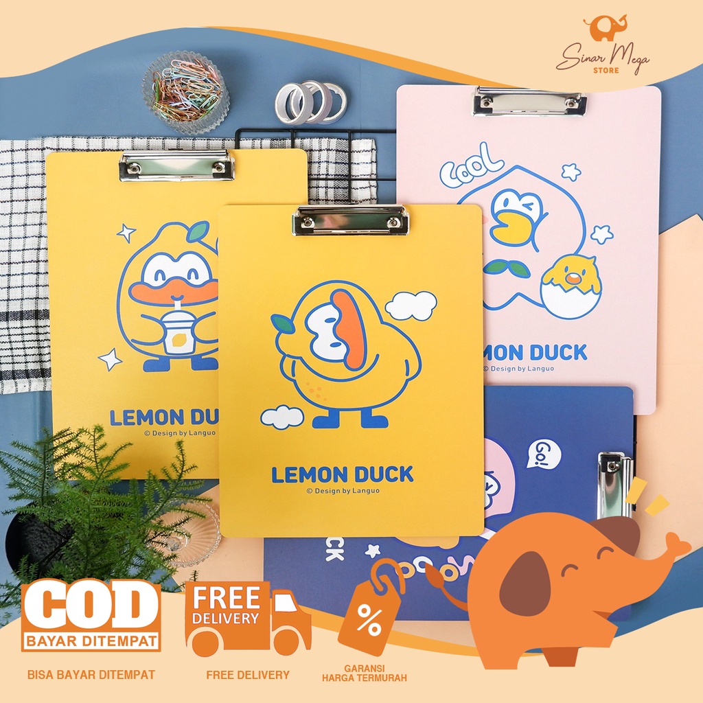 Jual Lemon Duck Document Clipboard A4 / Papan Dada Unik Lucu Murah ...