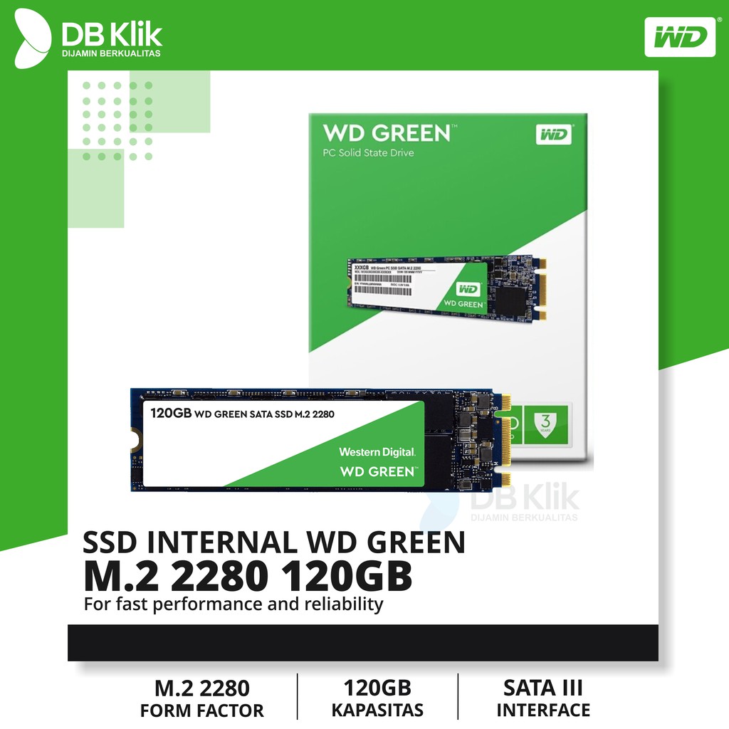 Jual SSD WD Green M.2 2280 120GB (WD GREEN M2 120GB SSD) | Shopee Indonesia