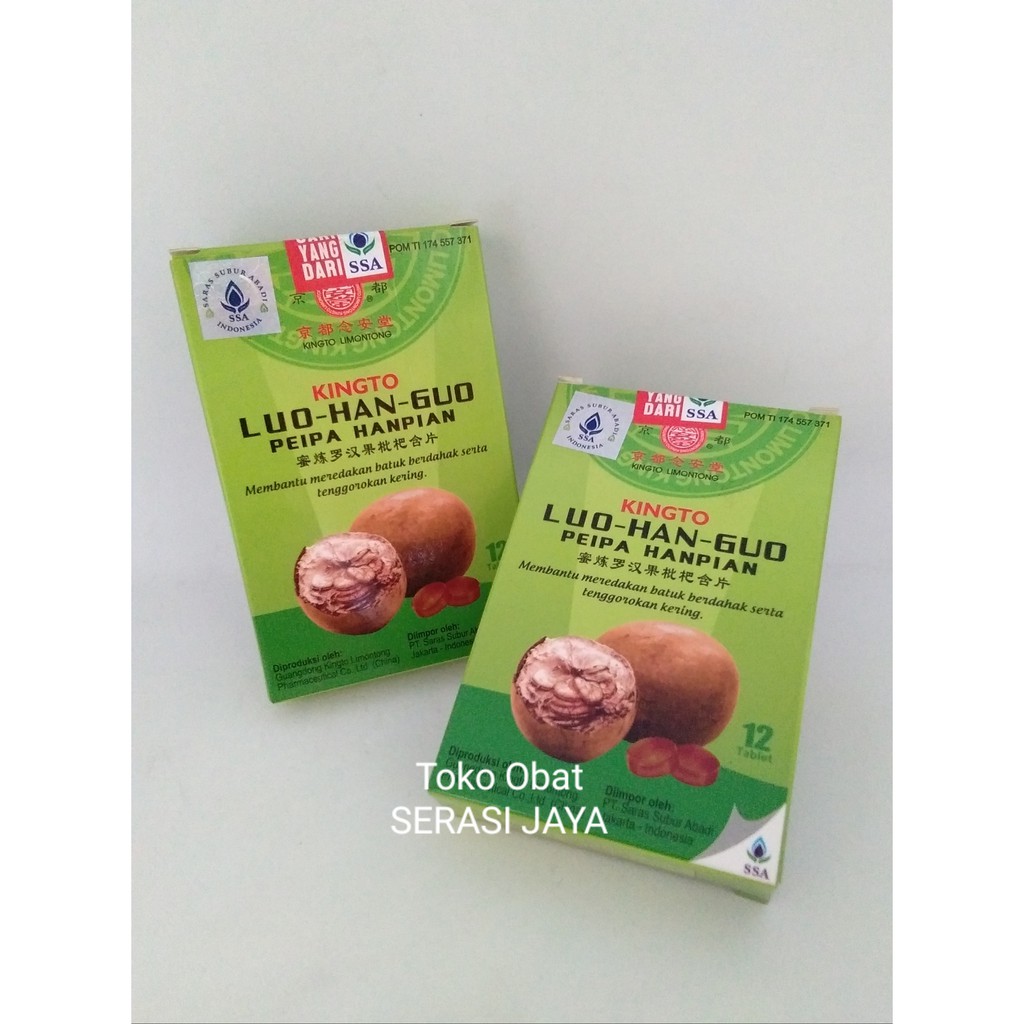 Jual King To Luo Han Guo Peipa HANPIAN 12 tablet hisap Pereda Nyeri ...