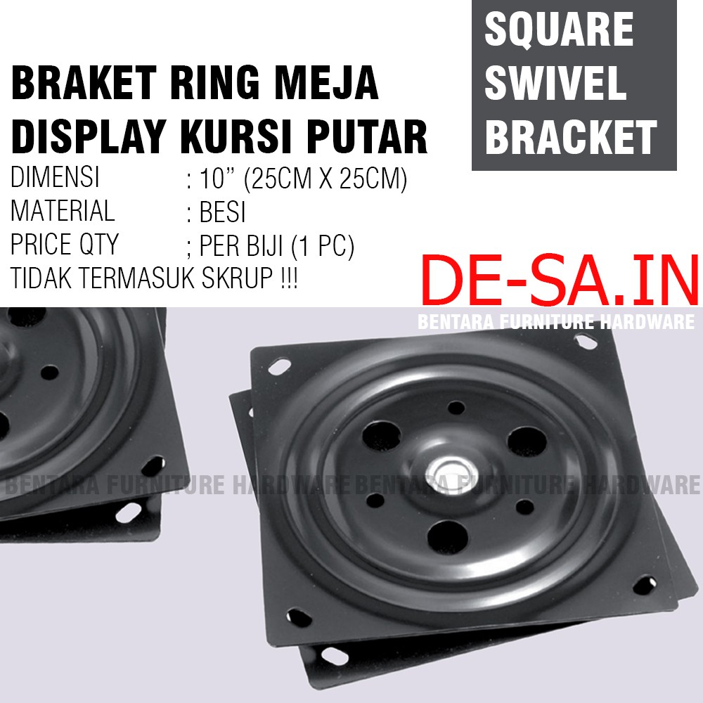 Jual 25CM Braket Ring Meja Putar Besi Persegi 10 Inchi - Kursi Etalase ...