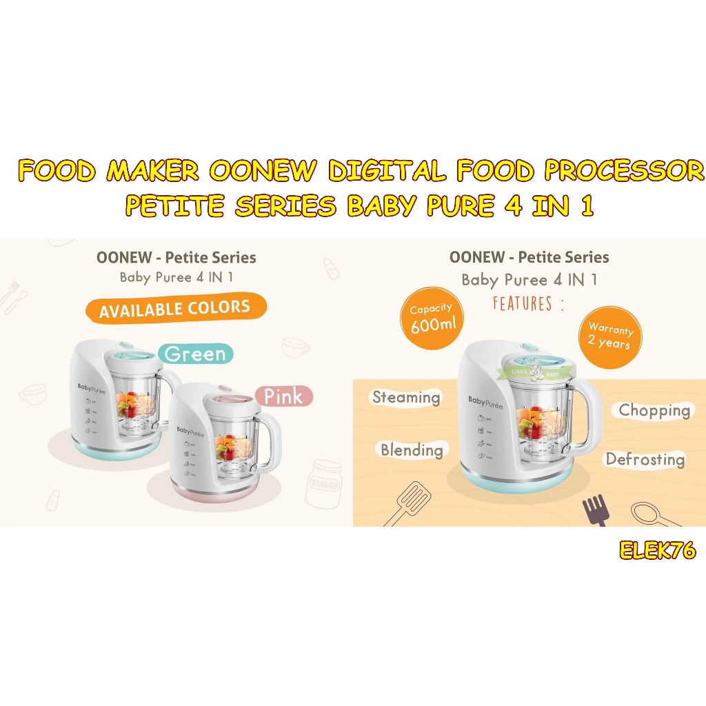 Jual ELEK76 FOOD MAKER OONEW DIGITAL FOOD PROCESSOR PETITE SERIES 4IN1 ...