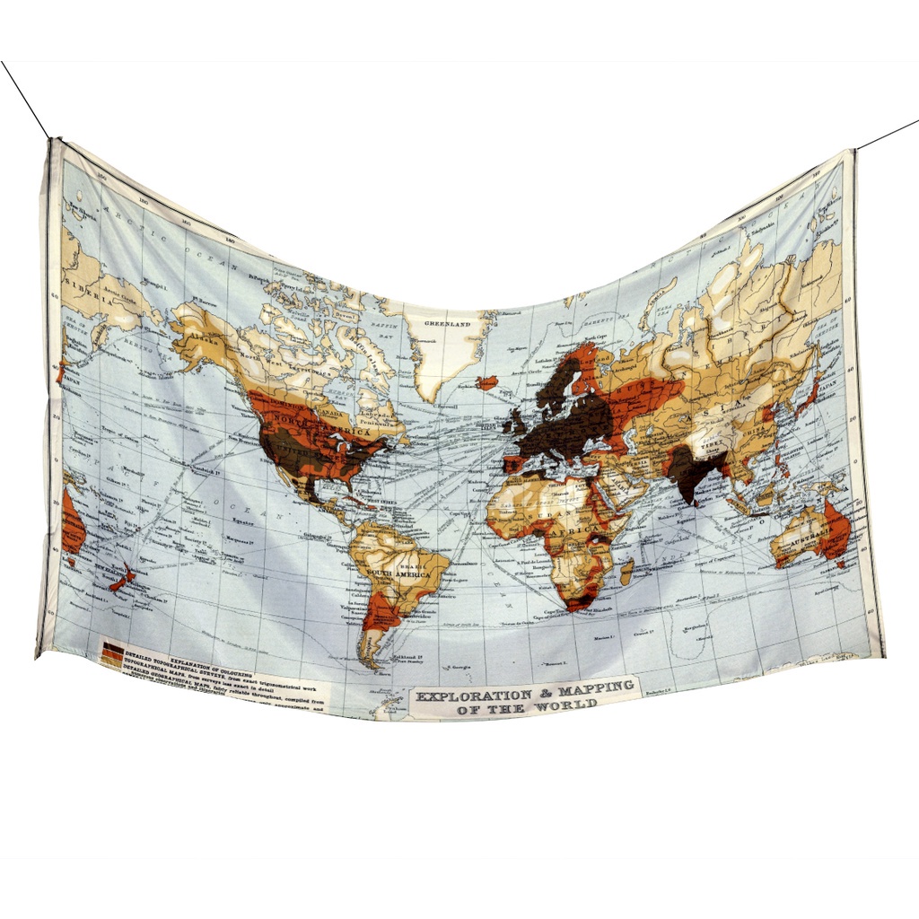Jual Tapestry Wall Decor Hiasan Dinding Maps World Vintage Old Classic ...