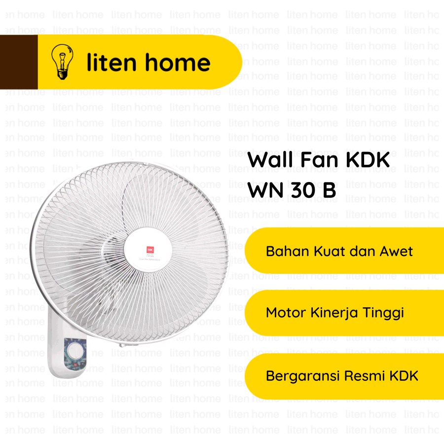 Jual KDK WN30B WN 30B WN30 Kipas Angin Dinding / Tembok / Wall Fan 12" 12 inch 30 cm | Shopee ...