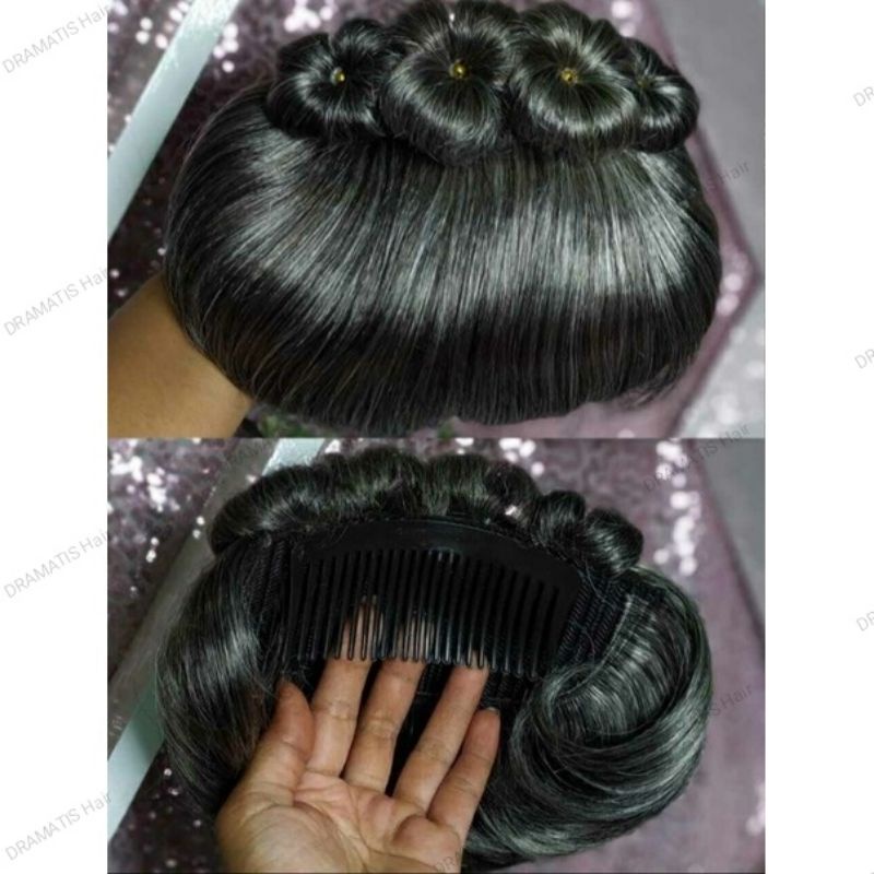 Jual Sanggul Sonya Warna Highlight Grey Atau Warna Uban Variasi Bunga 4 ...