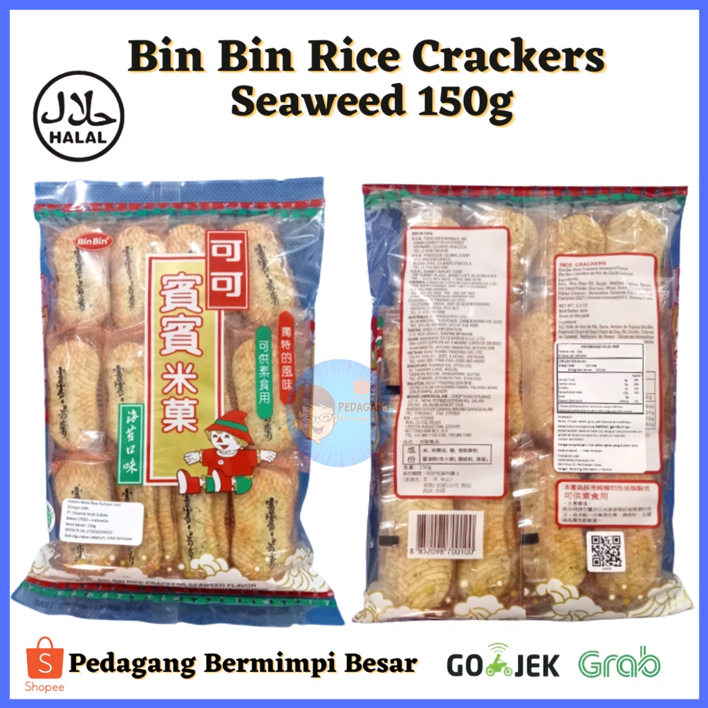 Jual Bin Bin Rice Crackers Seaweed 150g/ Bin bin crackers krekers beras ...