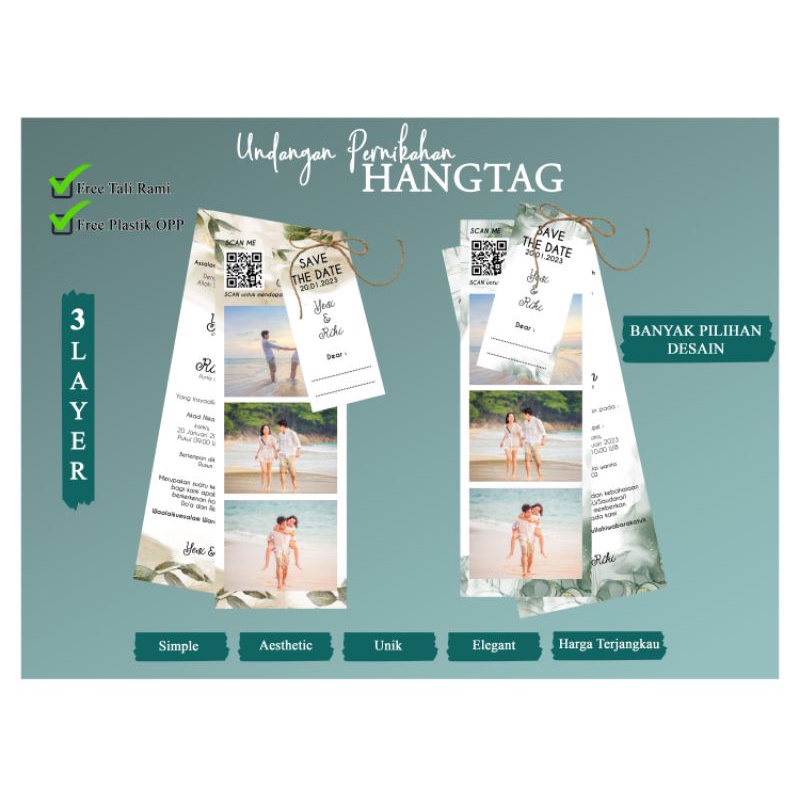 Jual UNDANGAN VIRAL - UNDANGAN PERNIKAHAN HANGTAG UNIK ELEGAN SIMPLE ...