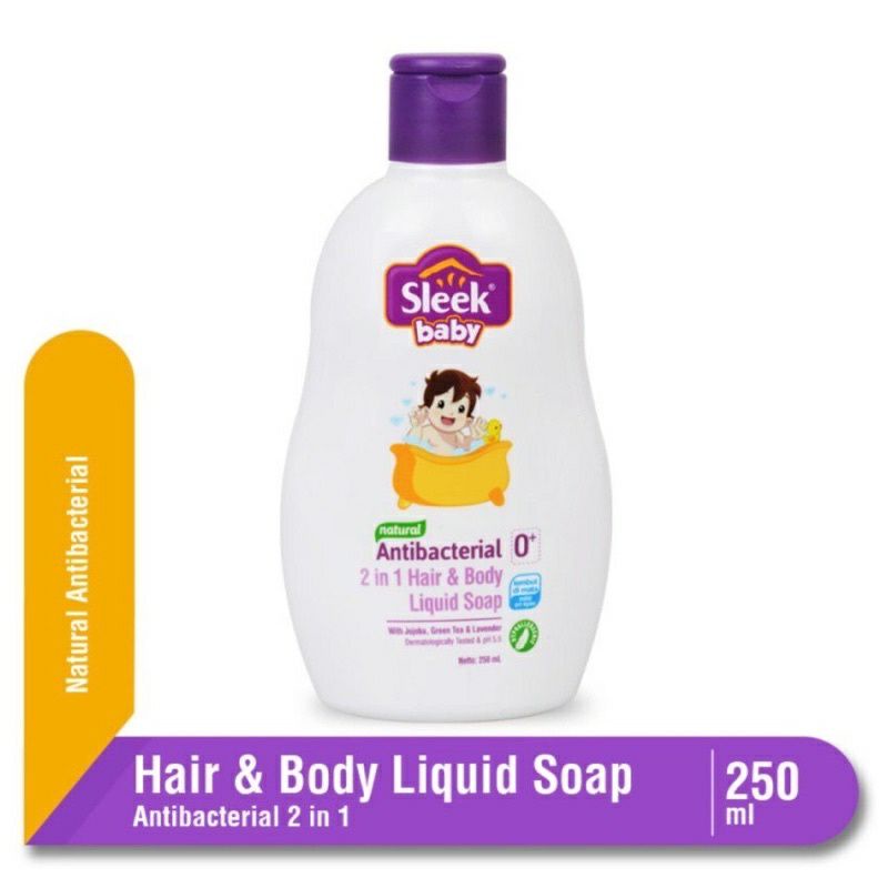 Jual sleek baby natural antibacterial 2 in 1 hair & body liquid soap 250 Ml | Shopee Indonesia