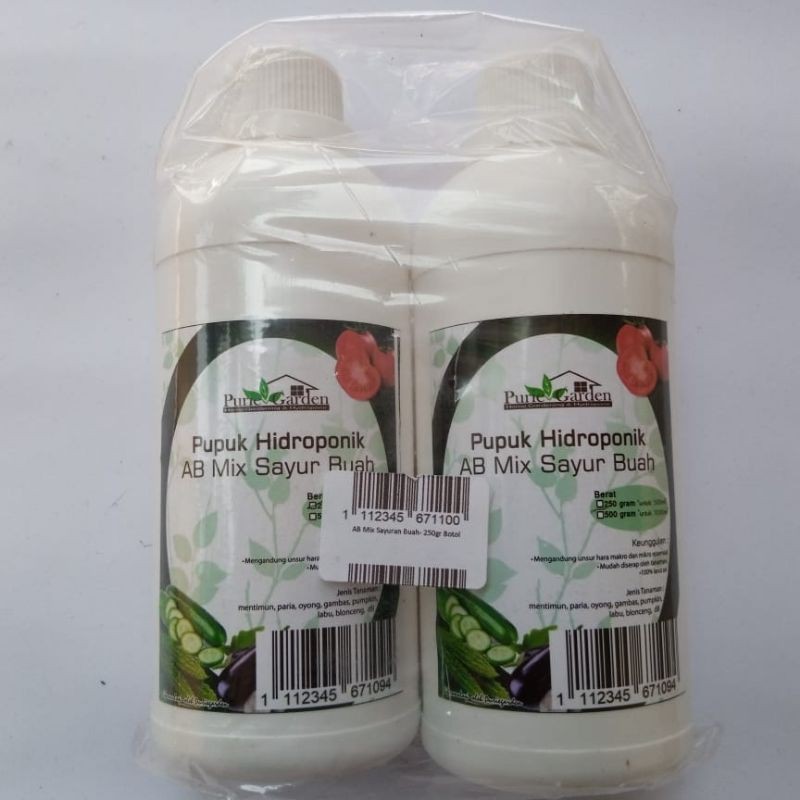 Jual Pupuk / Nutrisi Hidroponik AB Mix Sayur Buah 250gr Dalam Botol ...