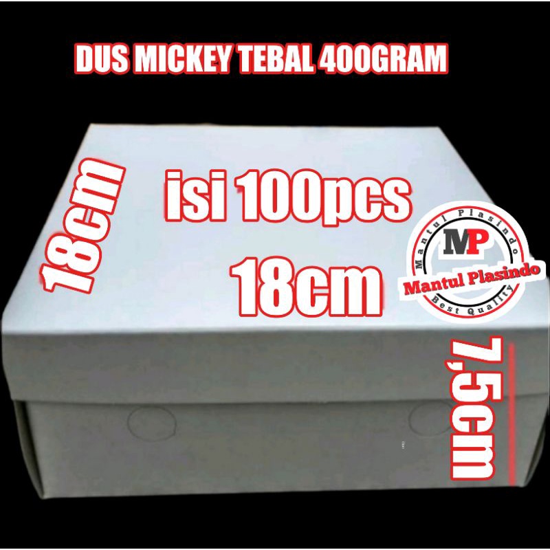 Jual isi 100pcs Dus Tps mickey Box Tebal 400Gram 18x18 & 20x20 | Shopee ...