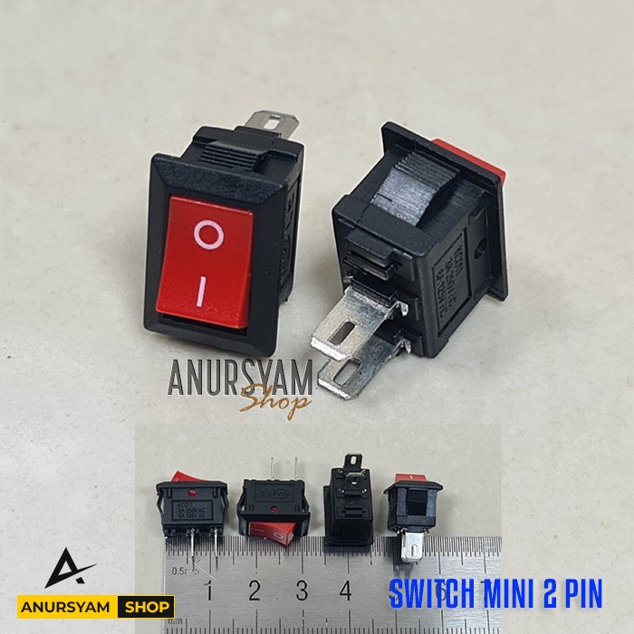 Jual Switch Kecil 2 Pin Merah Tanpa Lampu / Saklar Mini Merah 2P ...