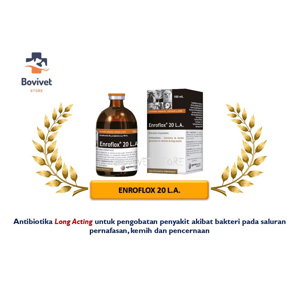 Jual ENROFLOX 20 LA | Obat Pernafasan Hewan sifat Long Acting (LA ...