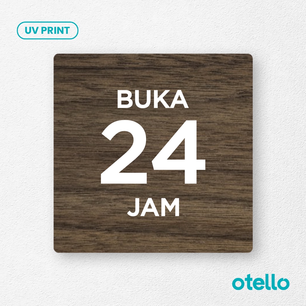 Jual Signage Buka 24 Jam Sign Board Kayu Print Wooden Open 24 Hours ...