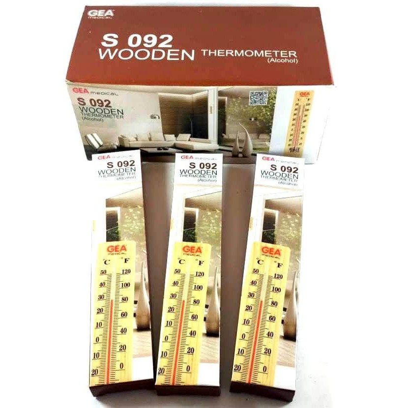 Jual GEA WOODEN THERMOMETER/ TERMOMETER KAYU S-092 | Shopee Indonesia