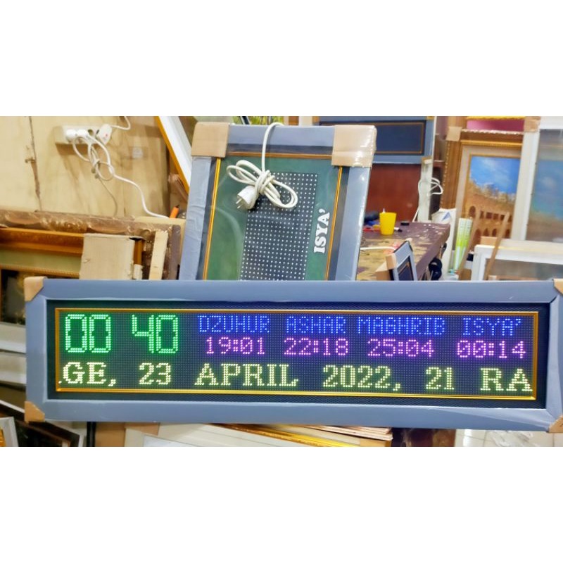 Jual Kaligrafi Lampu LED Aesthetic Jam Digital Jadwal Sholat Single ...