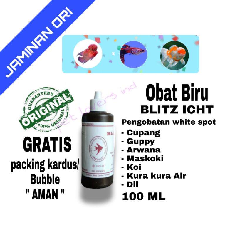 Jual Blitz Icht obat biru obat jamur ikan hias cupang maskoki guppy ...