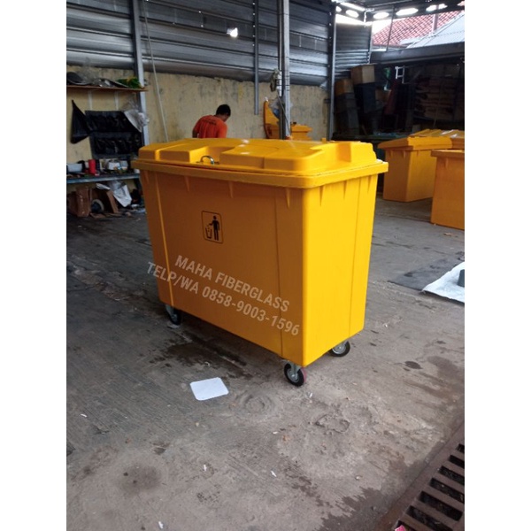 Jual TEMPAT SAMPAH BESAR/TONG SAMPAH BESAR/BAK SAMPAH BESAR 660 LITER RODA | Shopee Indonesia
