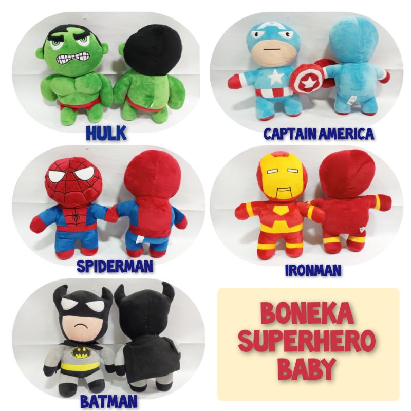 Jual Boneka Kain Superhero plush Baby Avengers Batman Hulk Spiderman ...