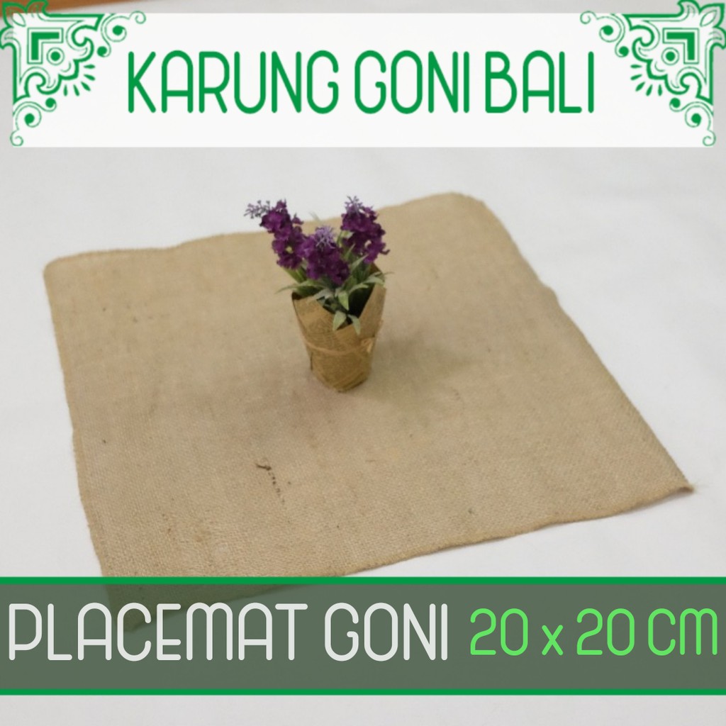 Jual Taplak Meja Kecil 20x20 cm - Kain Goni - Alas Vas Bunga - Burlap ...