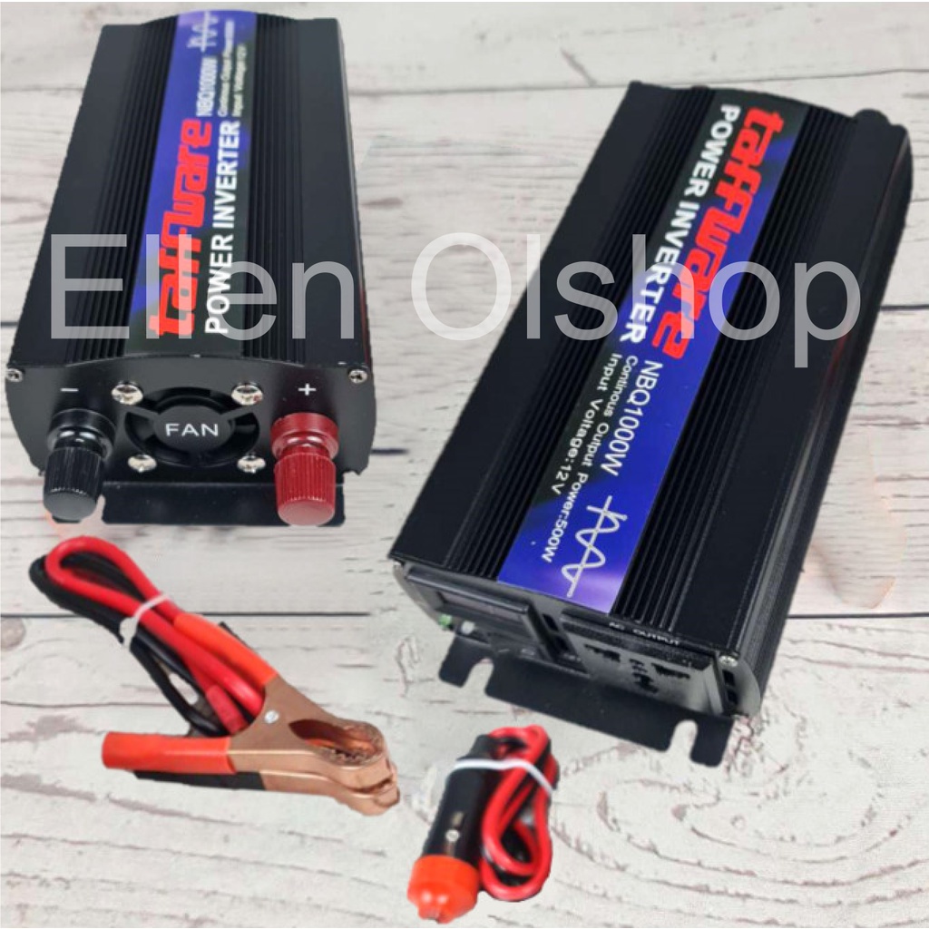 Jual Taffware Car Power Inverter Pure Sine Wave DC 12V to AC220V 1000W - NBQ1000W - Black ...