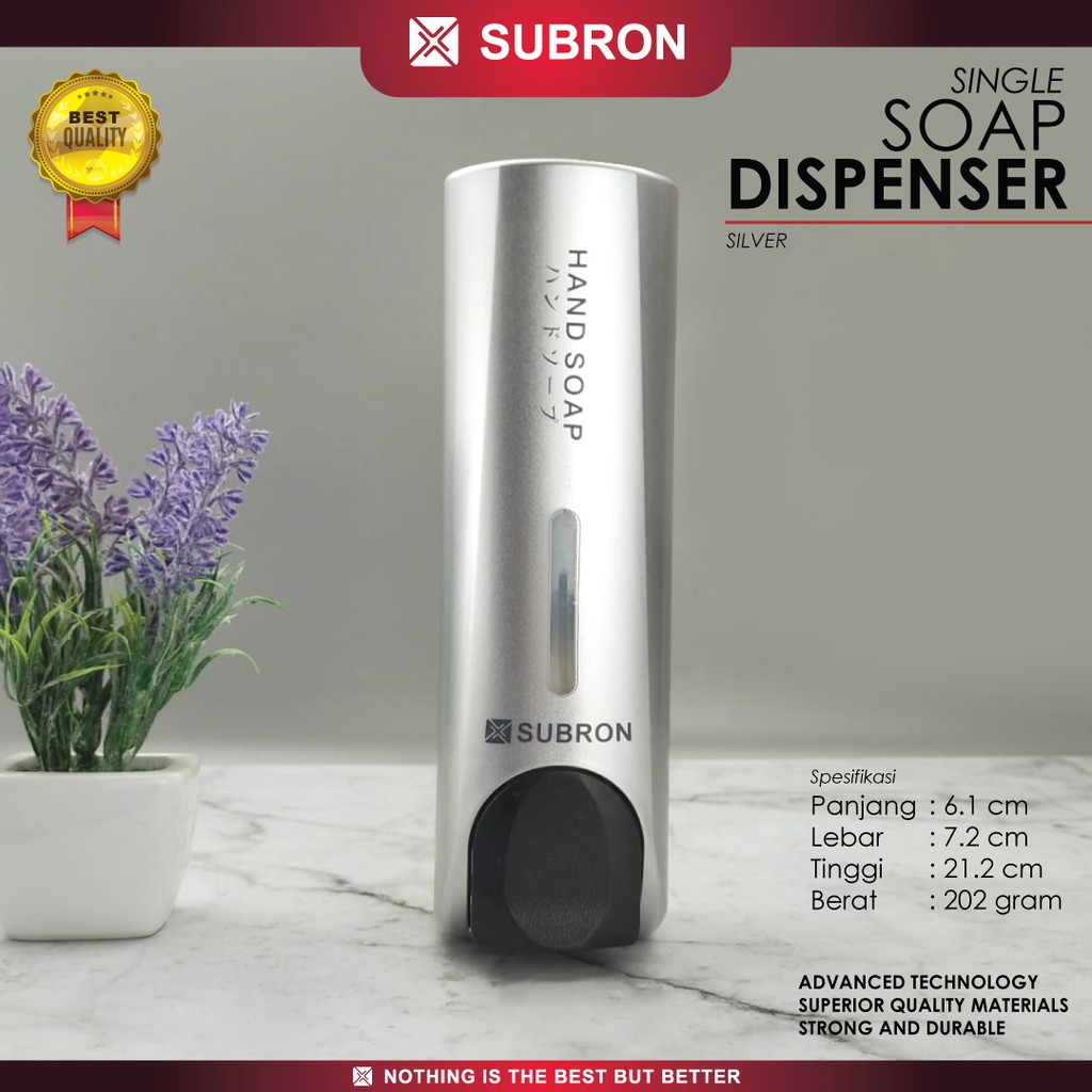 Jual SUBRON Soap Dispenser Single Tempat Sabun Cair Plastik Tebal 350ml ...