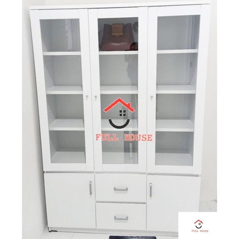 Jual lemari hias rak buku lemari tas lemari kaca lemari dapur 3 pintu ...