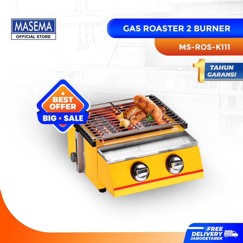Jual MASEMA GAS ROASTER 2 TUNGKU - ALAT PANGGANG KOMPOR GAS ( MS-ROS-K111 ) | Shopee Indonesia