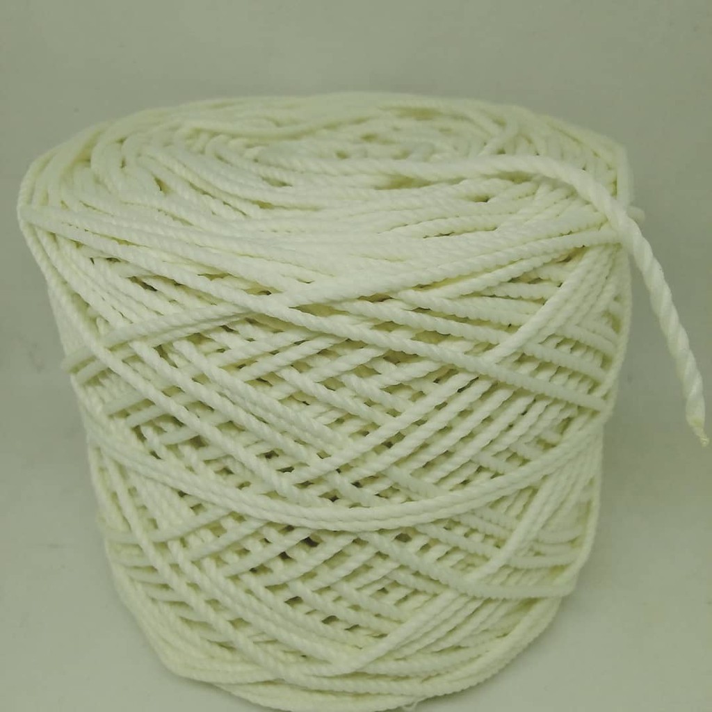Jual Benang Rajut Polyester Super Putih Natural (100gram) | Shopee ...