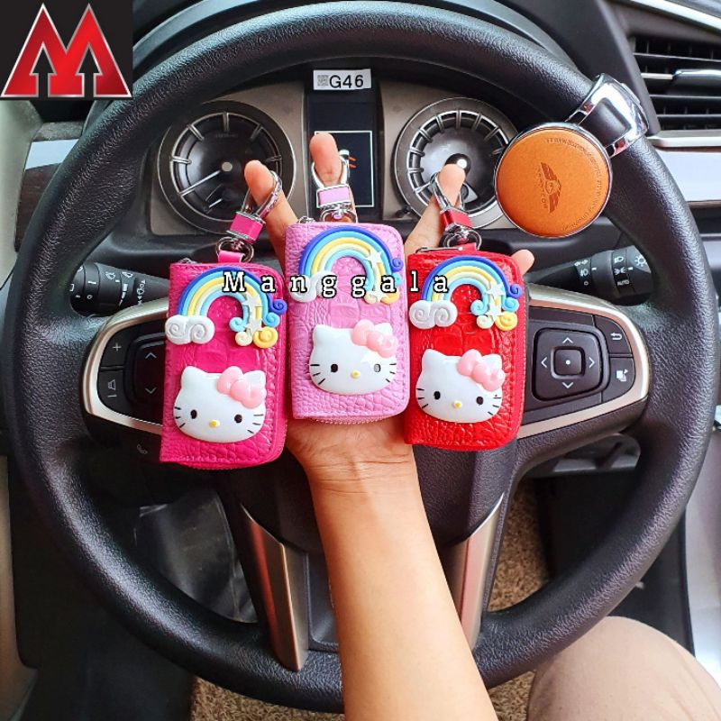 Jual Dompet Gantungan Kunci STNK Mobil Motor Hello Kitty Pelangi Muka ...