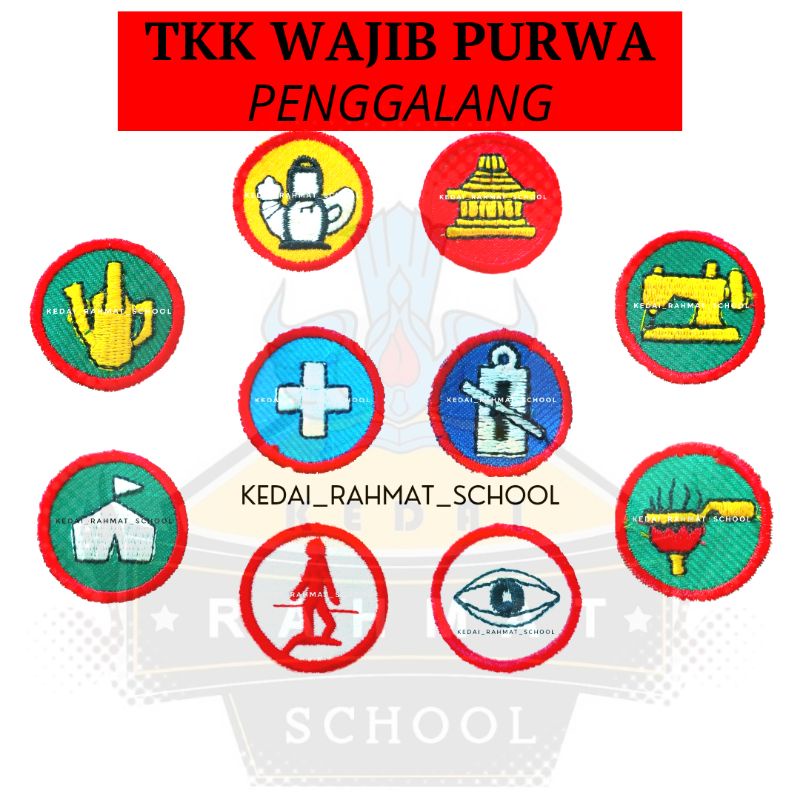 Jual Set 10 TKK Tanda Kecakapan Khusus Bordir Pramuka Penggalang Penegak Purwa Madya Utama SD ...