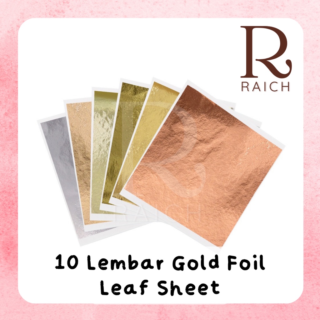 Jual 100 Lembar Gold Foil Leaf Sheet Kertas Emas Resin Nail Art Candle ...