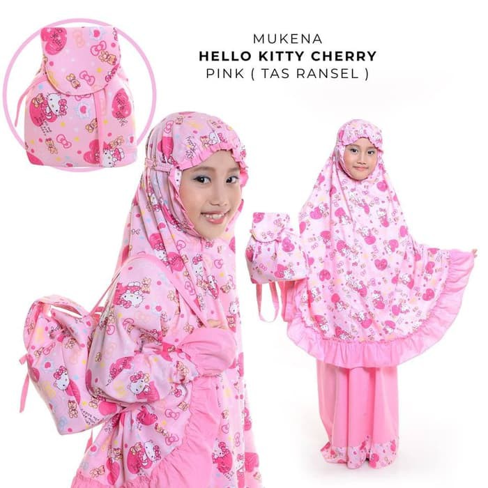 Jual UNTUK ANAK !!! MUKENA KATUN HELLO KITTY CHERRY - MUKENA ANAK 2 ...