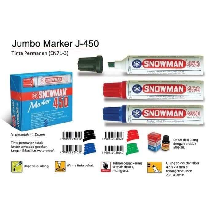 Jual Spidol besar permanent SNOWMAN 450 12cm ECER!!!!!!!! | Shopee ...