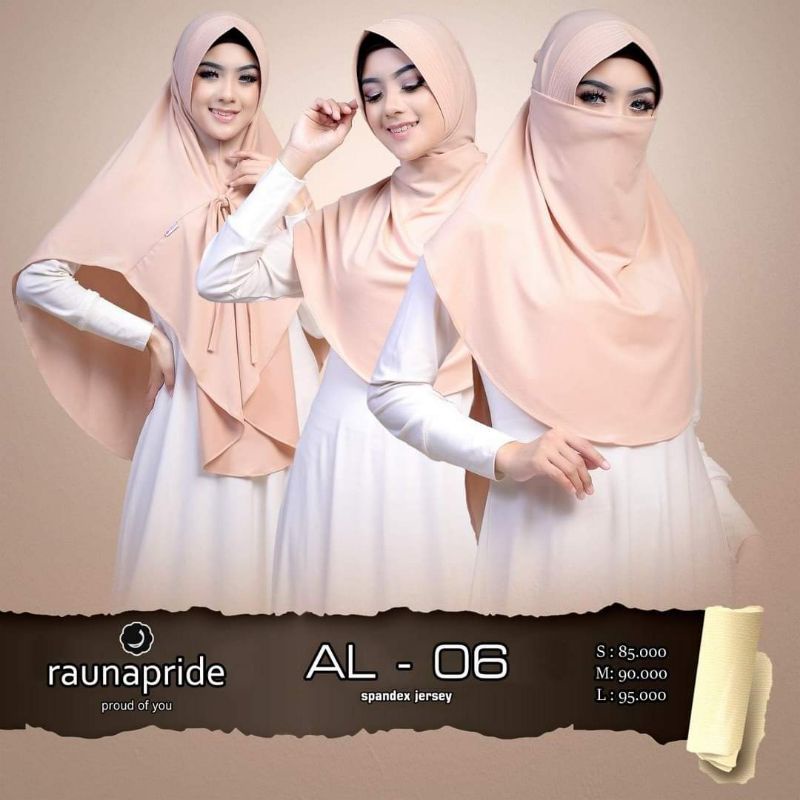 Jual JILBAB AL06 CREAM/JILBAB 3IN1 BY RAUNA | Shopee Indonesia