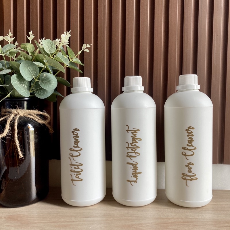 Jual BOTOL REFIL 1 Liter PUTIH HDPE Free STIKER CUTTING LATIN GOLD ...