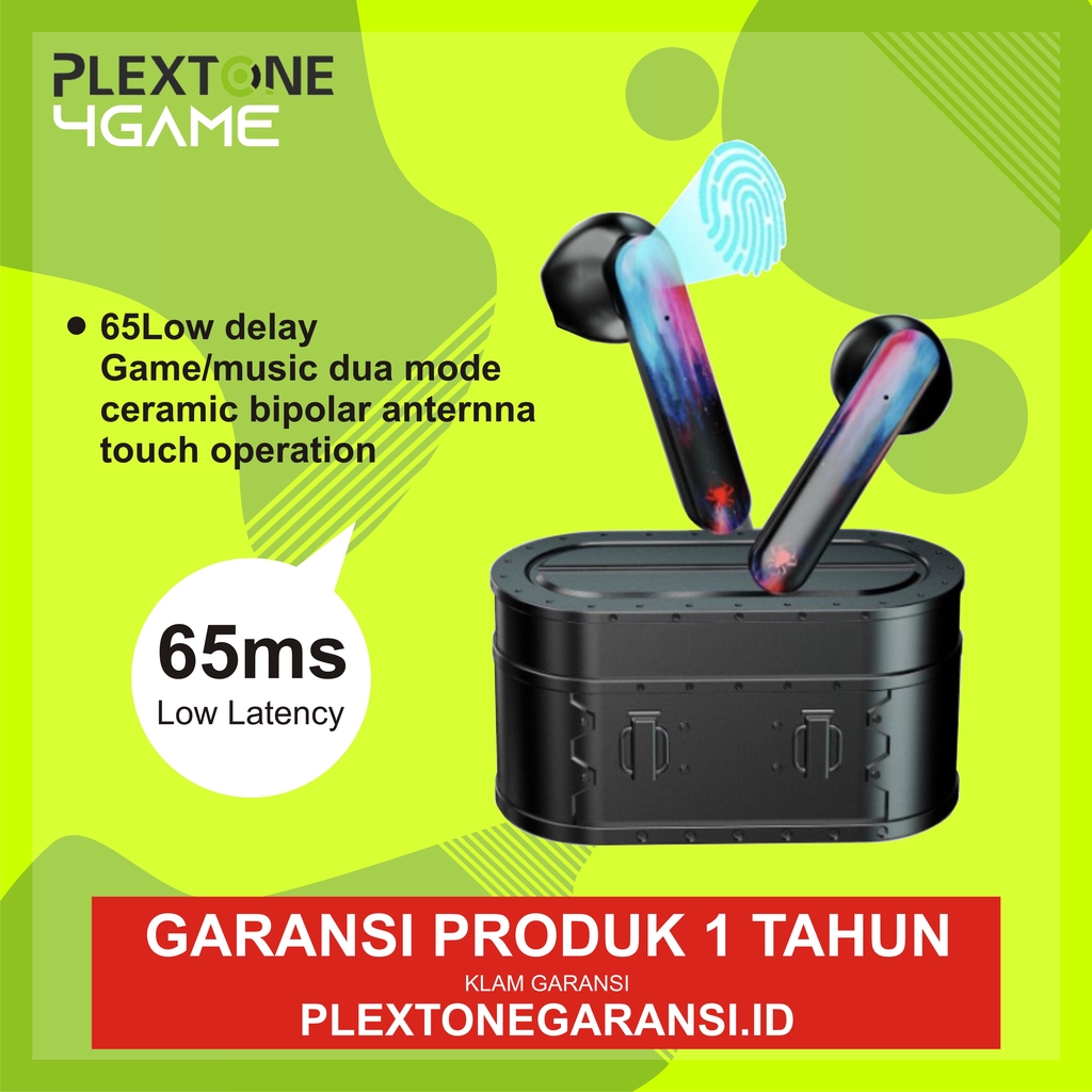 Jual Plextone 4Game TWS Gaming Earphone Bluetooth 5.1 Touch Earbuds ...