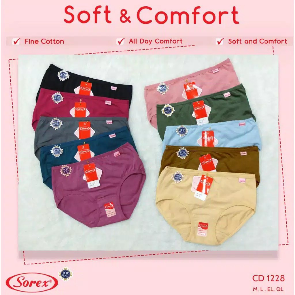Jual 6 PCS | ORIGINAL Celana Dalam Wanita Sorex 1228 Ukuran L Dijamin garansi termurah | Shopee ...