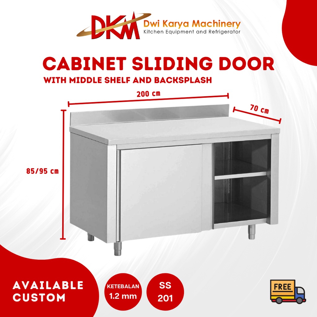 Jual MEJA CABINET DAPUR STAINLESS STEEL / CABINET TABLE SLIDING DOOR uk ...