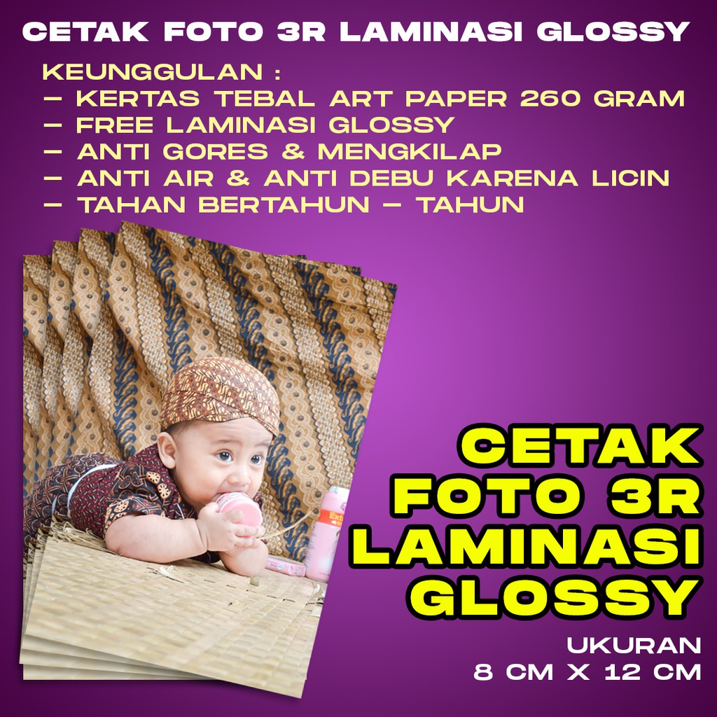 Jual CETAK FOTO 3R (8 CM X 12 CM) PROSES KILAT LAMINASI MURAH DAN BERKUALITAS TANPA PRE ORDER ...