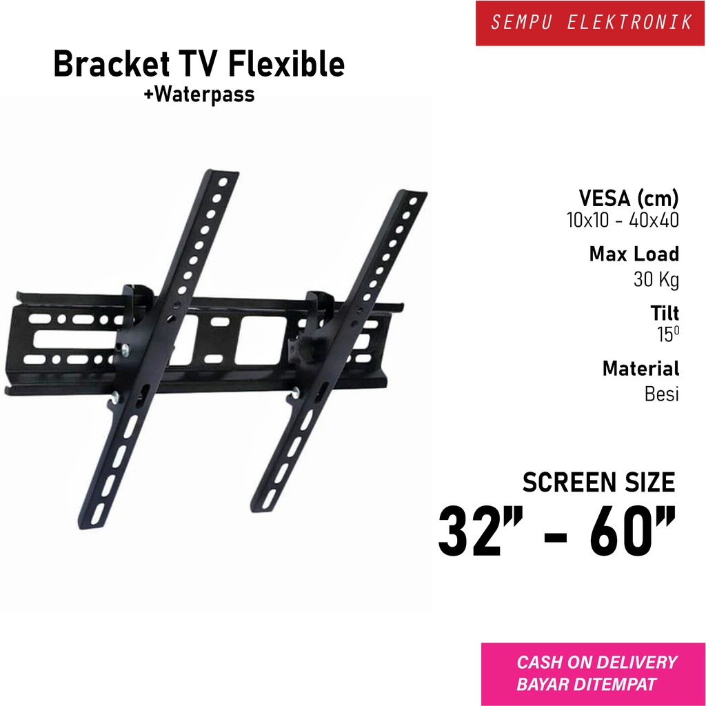 Jual Bracket TV LED LCD 24 32 40 42 43 50 55 inch Braket TV Breket TV 32" 40" 42" 43" 50" 55 ...